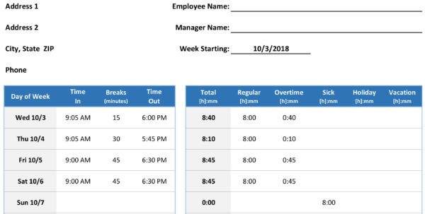 Employee Overtime Tracking Spreadsheet Spreadsheet Downloa employee ...
