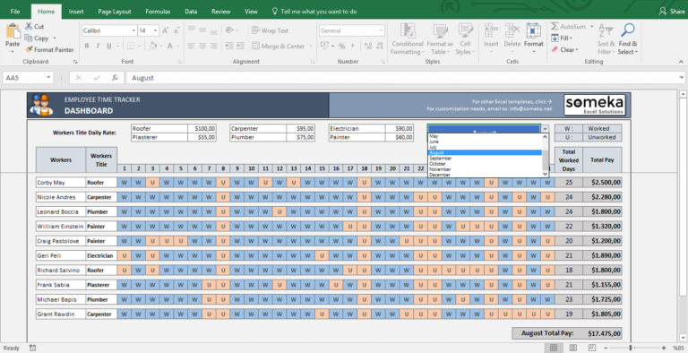 Employee Time Tracking Excel Spreadsheet — db-excel.com