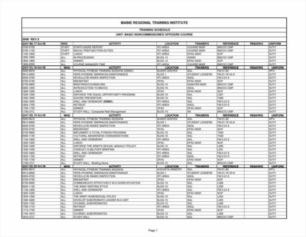 Employee Training Spreadsheet Template within Employee Schedule Excel ...