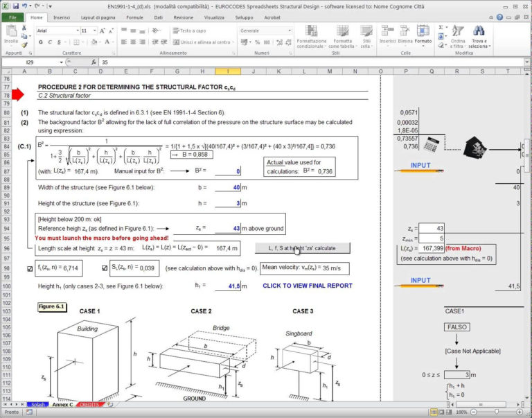 Eurocode Spreadsheets for Wind Load Calculation Excel Sheet ...