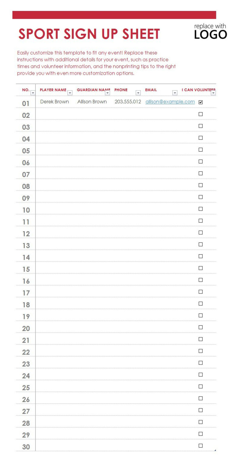 Event Registration Spreadsheet Template within 40 Sign Up Sheet / Sign ...