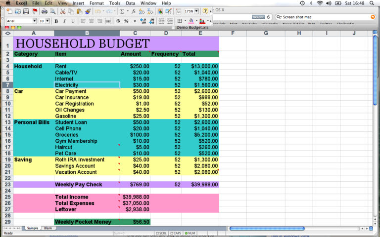 Example Of A Household Budget Spreadsheet — db-excel.com