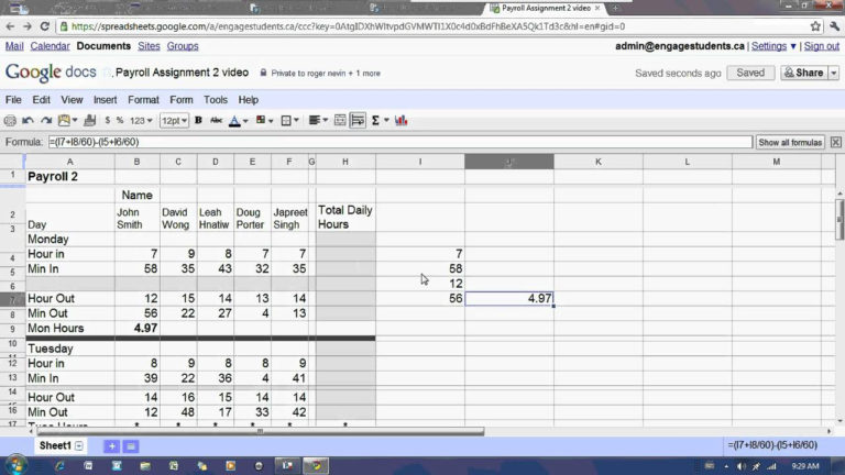 Excel Payroll Spreadsheet Download with Excel Payroll Spreadsheet Assignment Template ...
