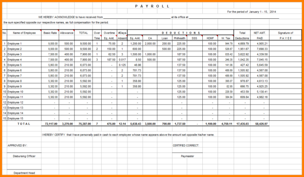 Excel Payroll Spreadsheet Example — db-excel.com