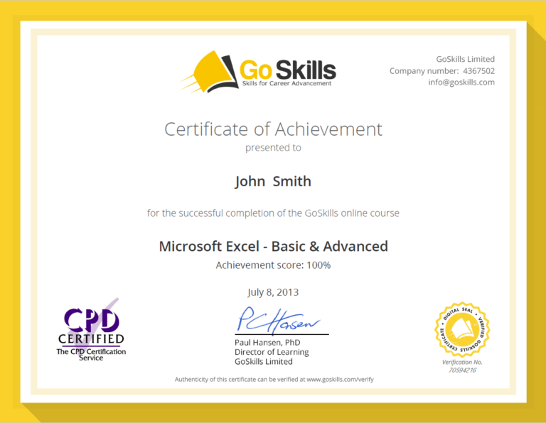 Excel Spreadsheet Certification — db-excel.com