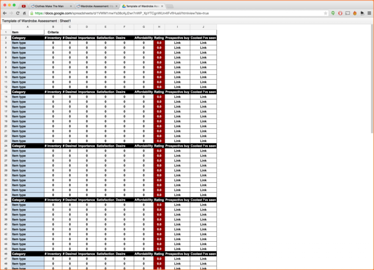 Excel Spreadsheet For Clothing Inventory with Clothing Inventory ...