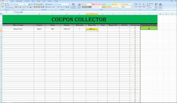 Extreme Couponing Spreadsheet with regard to Extreme Couponing ...