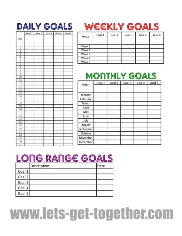 Family Reunion Payment Spreadsheet Within New Year Goal Setting Tips ...
