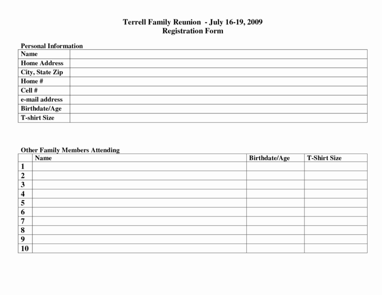 Family Reunion Spreadsheet — db-excel.com