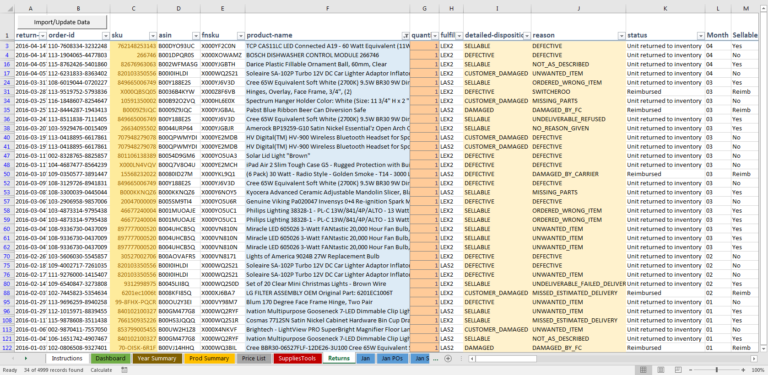 Fba Inventory Spreadsheet for The Ultimate Amazon Fba Sales Spreadsheet ...