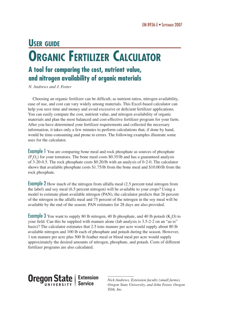 Fertilizer Calculator Spreadsheet intended for Fertilizer Analysis ...