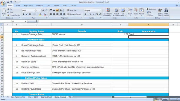 Financial Ratios Spreadsheet with Financial Ratio Analysis Excel ...