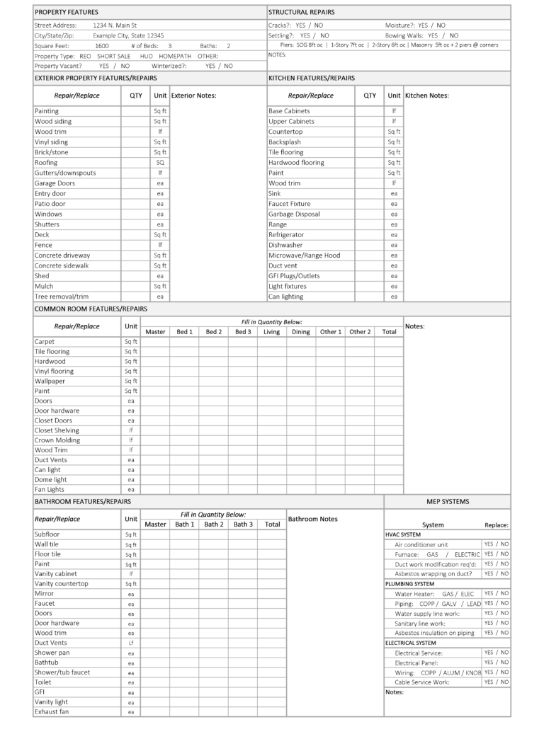 Fix And Flip Spreadsheet with House Flipping Spreadsheet Rehabbing And ...
