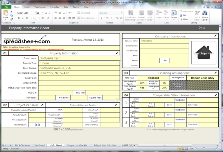 Flip Calculator Spreadsheet in House Rehab Spreadsheet Selo L Ink Co ...