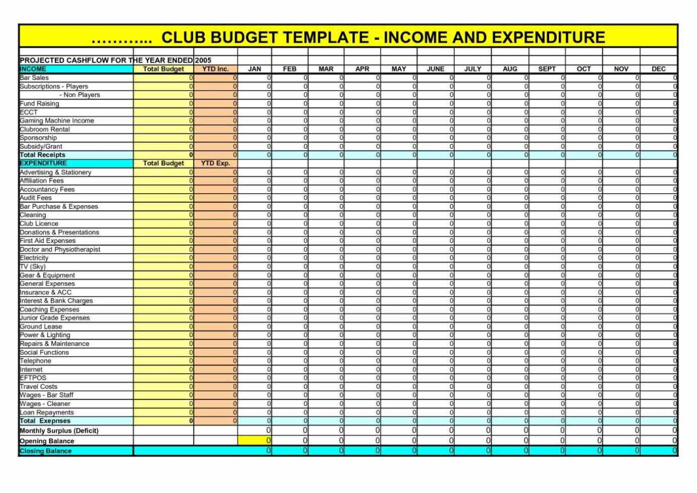 Free Business Income And Expense Spreadsheet Db excel