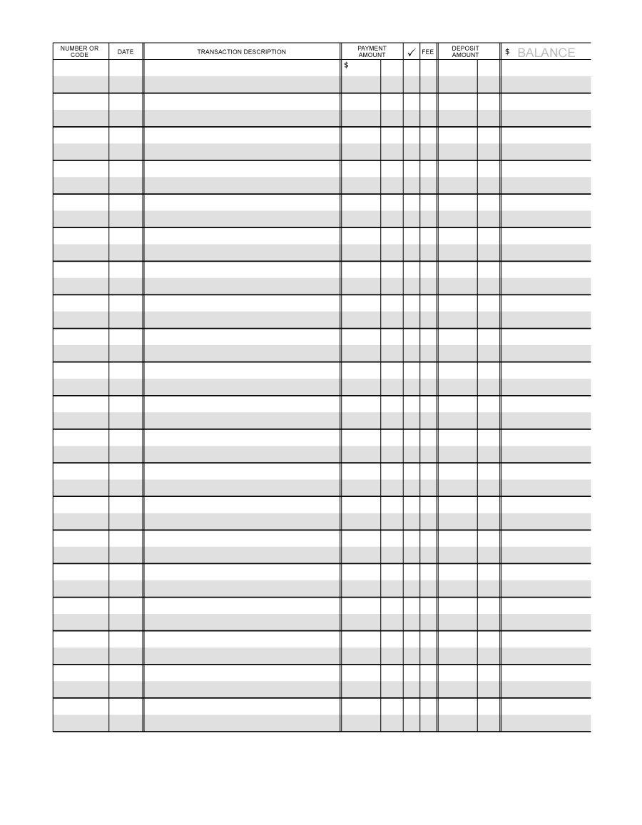 Free Checking Account Spreadsheet In 37 Checkbook Register Templates