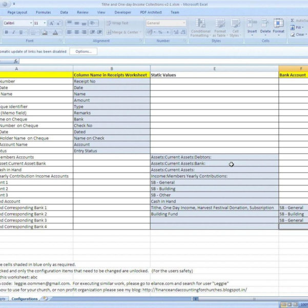 Free Church Contribution Spreadsheet with regard to Tithe Tracking ...