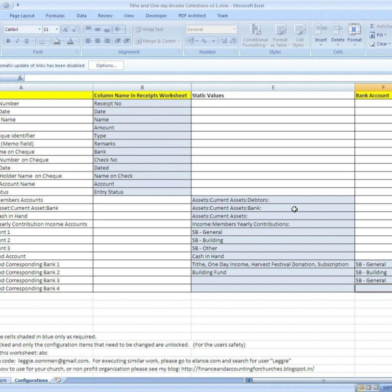 Free Church Contribution Spreadsheet with regard to Tithe Tracking ...