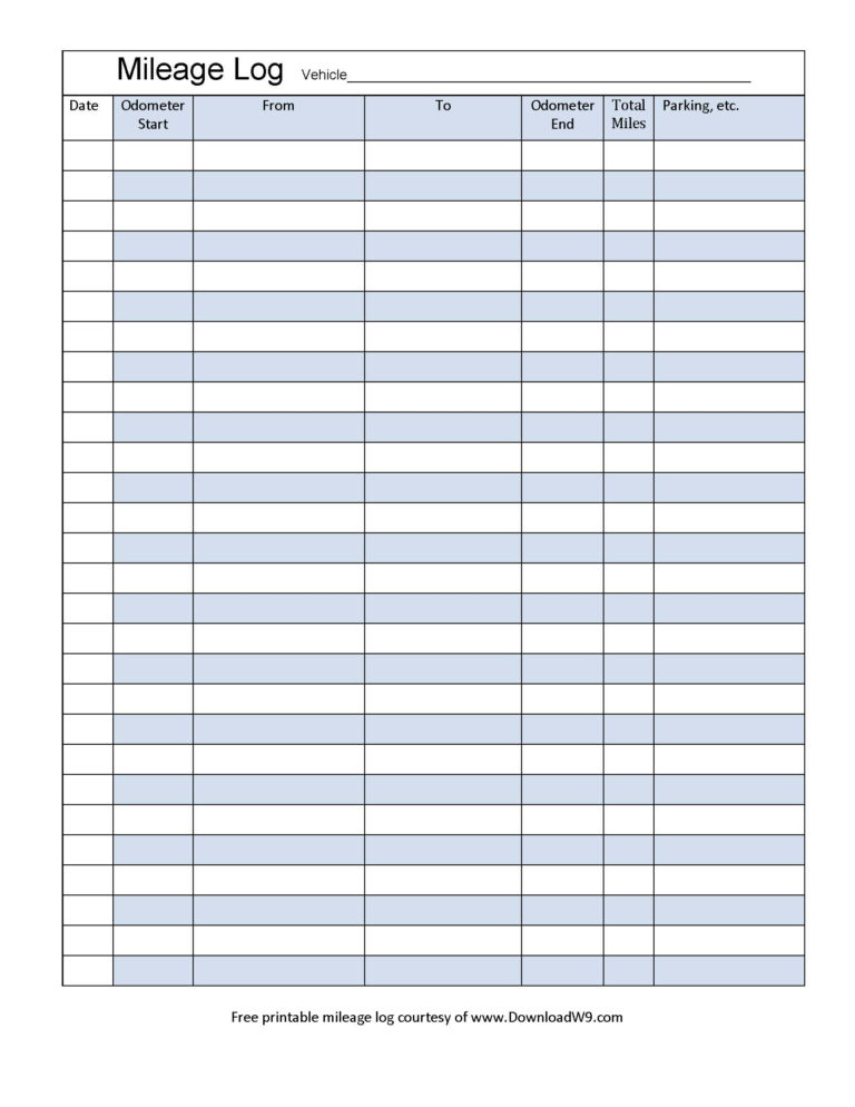 Free Mileage Log Spreadsheet — db-excel.com