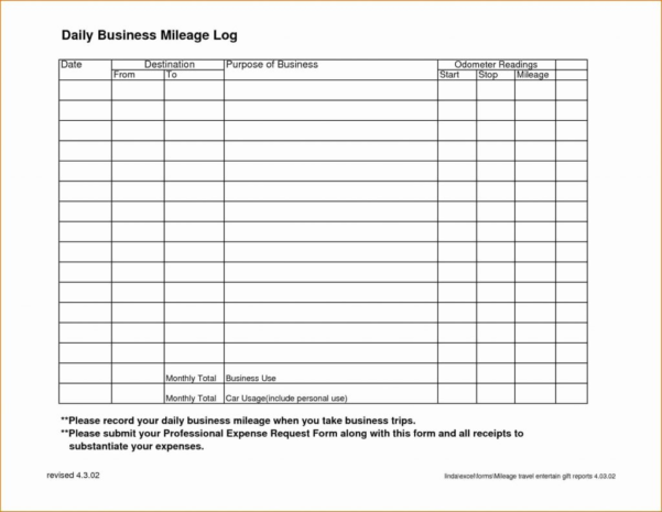 Free Mileage Log Spreadsheet — db-excel.com