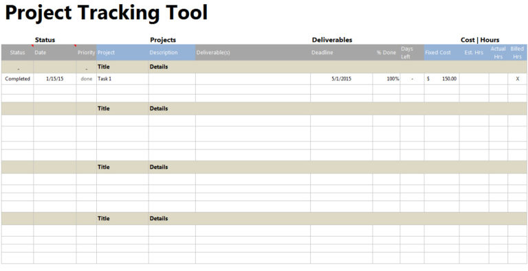 Free Project Tracking Spreadsheet — db-excel.com