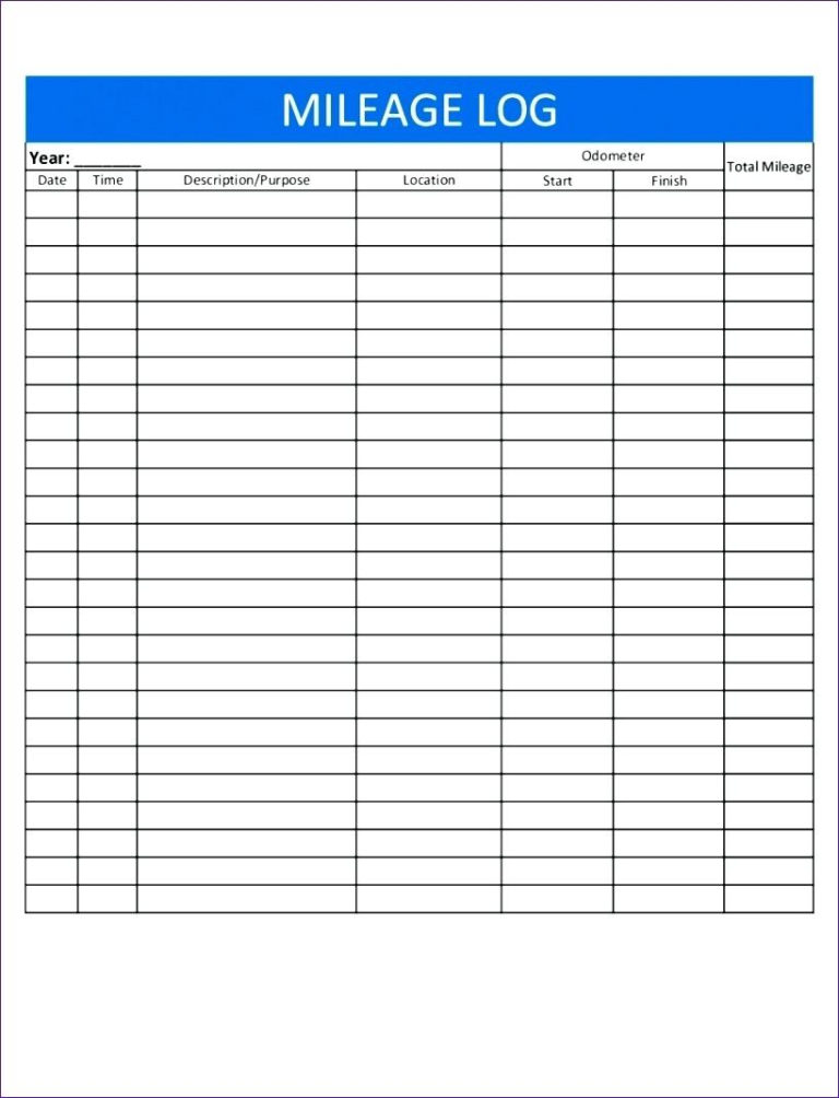 Fuel Log Excel Spreadsheet throughout Free Mileage Log Templates ...