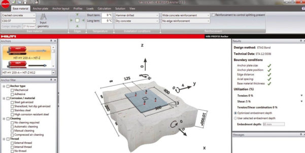 Gas Strut Calculation Spreadsheet inside Anchor Design Center Hilti Usa ...