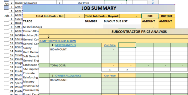General Contractor Estimating Spreadsheet Spreadsheet Downloa general ...