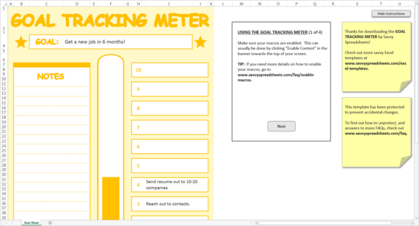 Goal Tracking Spreadsheet — db-excel.com