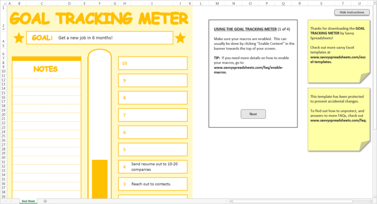 Goal Tracking Spreadsheet — db-excel.com