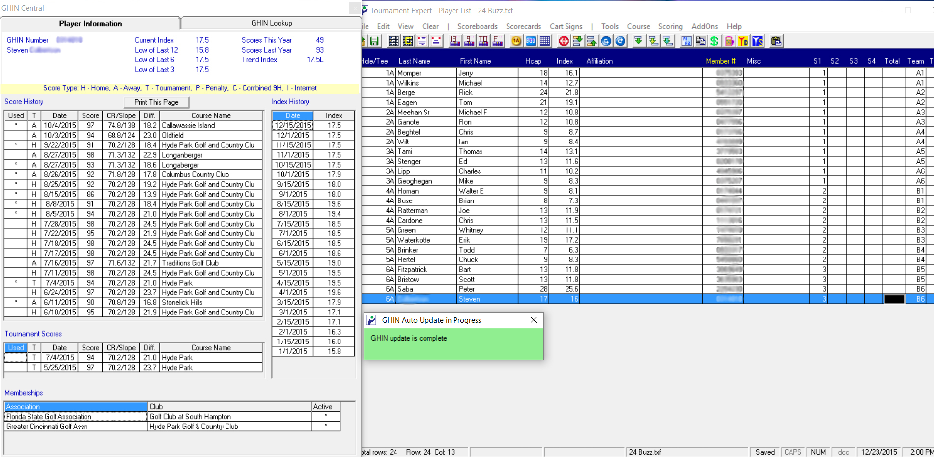 Golf Pairings Spreadsheet In Features And Screenshots Tournament Expert 