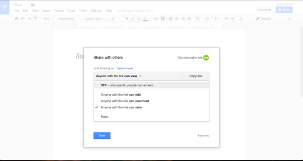Google Docs Shared Spreadsheet — db-excel.com