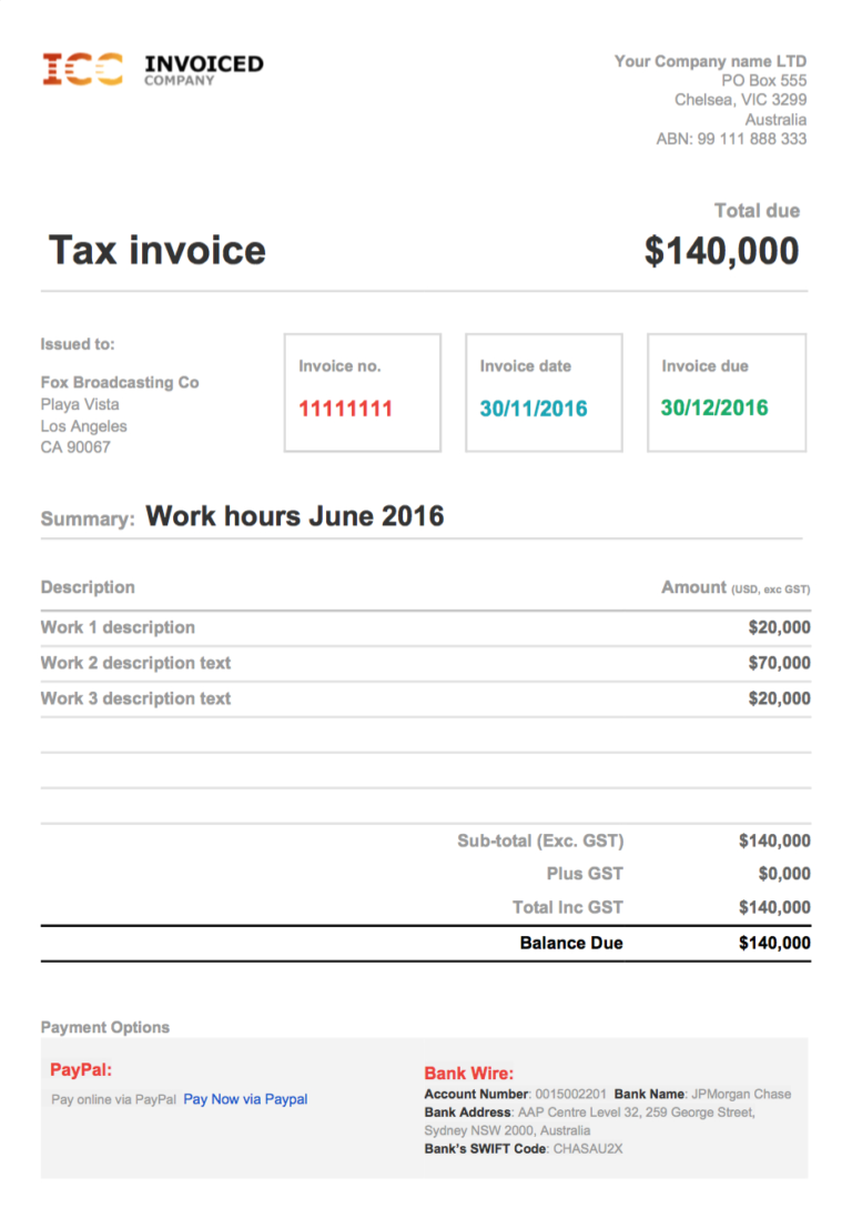 Google Spreadsheet Invoice Template — db-excel.com