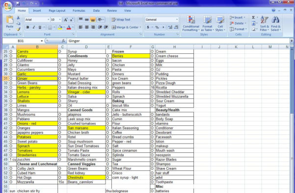 Grocery Spreadsheet with regard to Grocery Shopping Spreadsheet ...