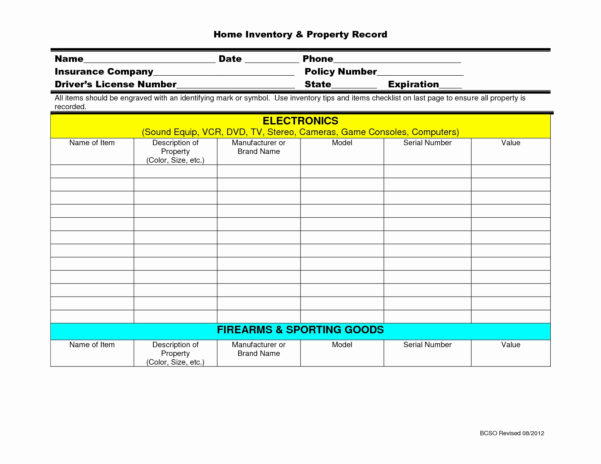 Gun Inventory Spreadsheet with regard to Firearm Inventory Spreadsheet ...