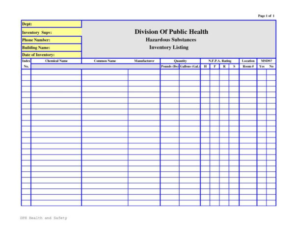 Hazardous Material Inventory Spreadsheet — db-excel.com
