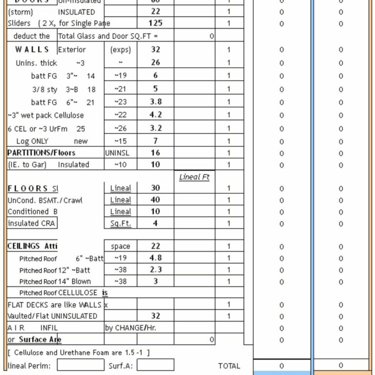 Heat Load Calculation Spreadsheet Throughout How To Perform A Heatloss ...