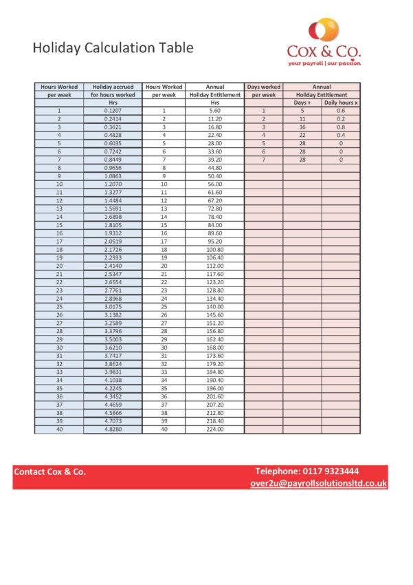 Holiday Calculator Spreadsheet — db-excel.com