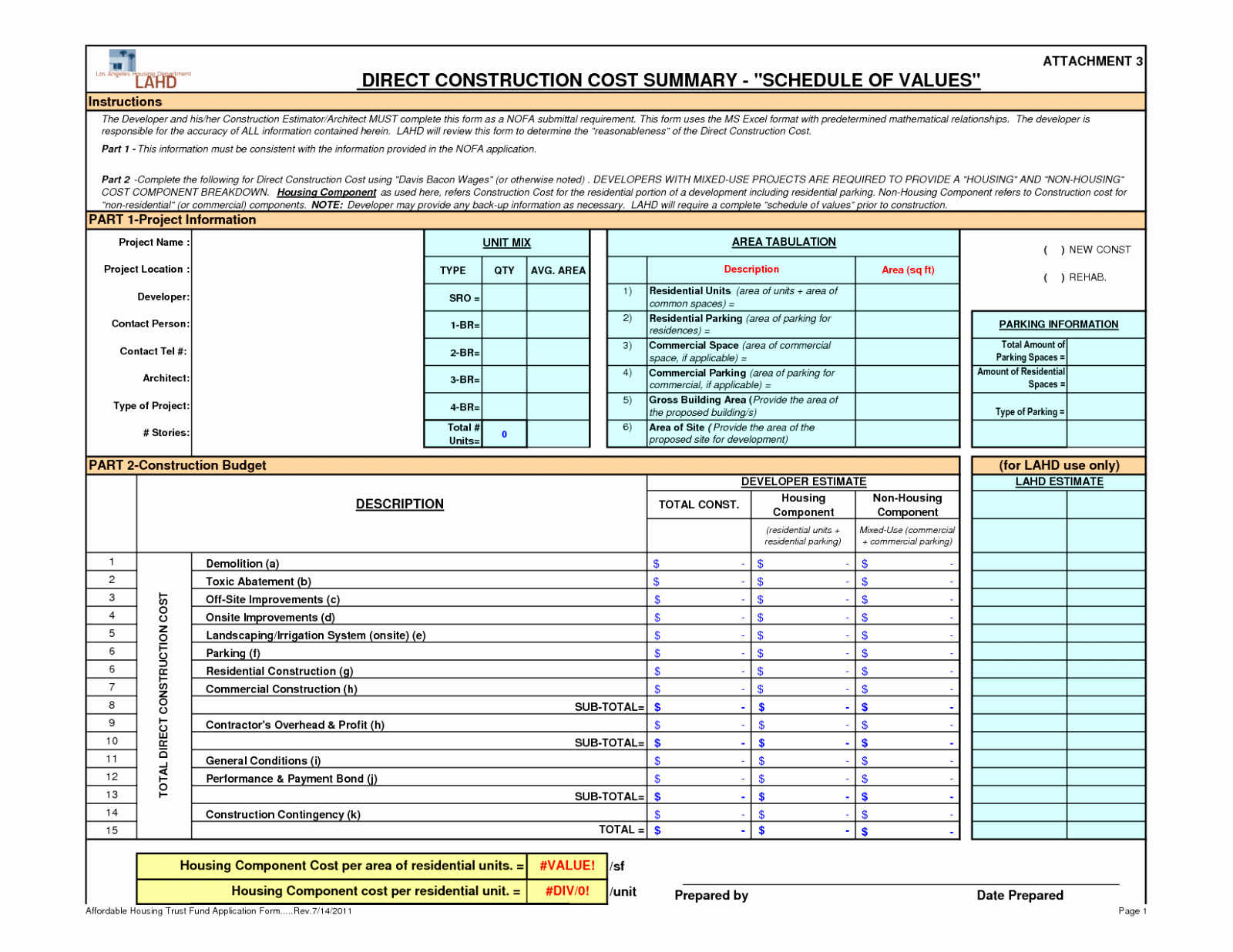 Home Building Cost Breakdown Spreadsheet Db excel