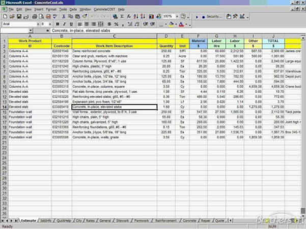 Home Building Estimate Spreadsheet in Home Building Cost Breakdown Spreadsheet Excel House ...