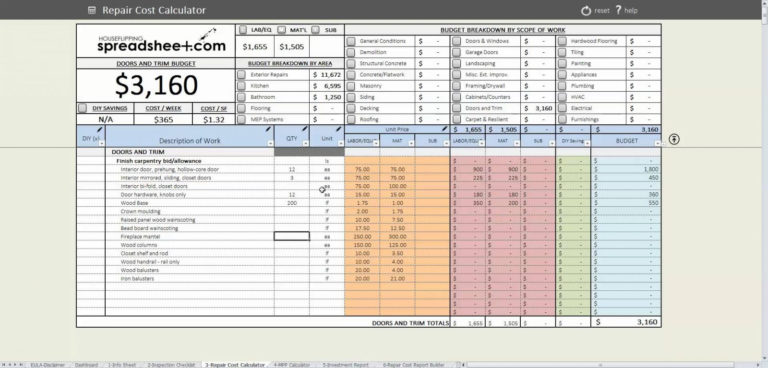 House Flipping Spreadsheet Template — db-excel.com