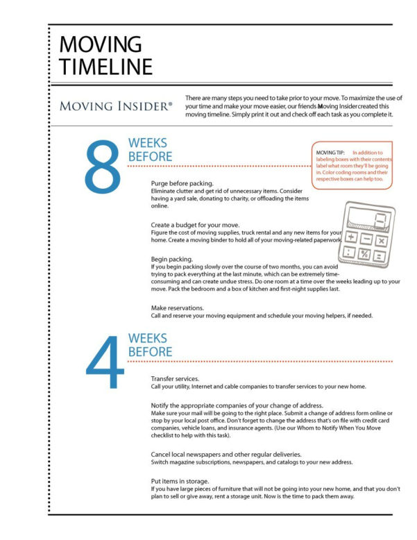 House Move Checklist Spreadsheet throughout 45 Great Moving Checklists [Checklist For Moving In ...