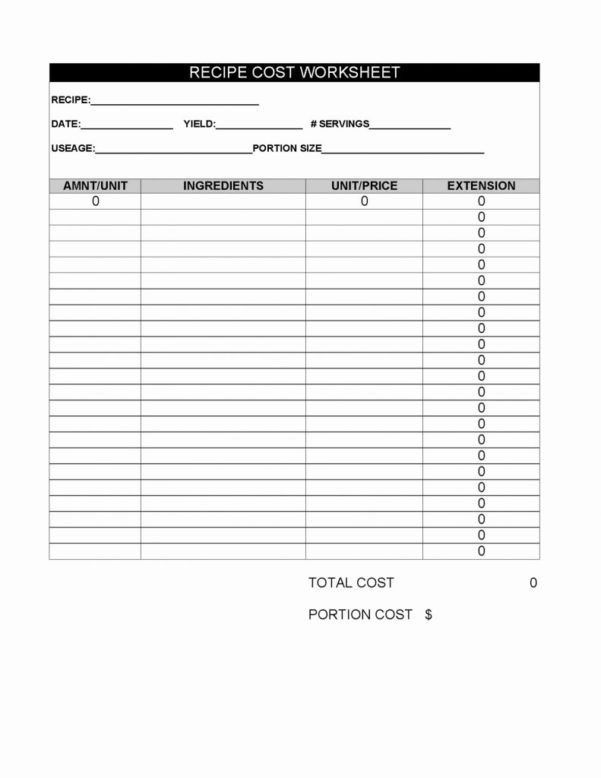 How To Create A Food Cost Spreadsheet — db-excel.com