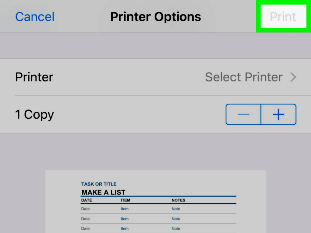How To Do A Spreadsheet On Iphone In How To Print An Excel Spreadsheet