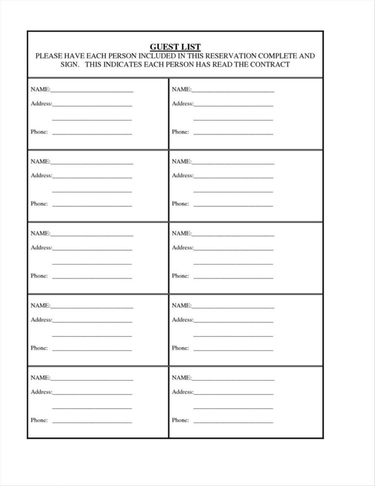 How To Make A Wedding List Spreadsheet Within Wedding Guest Listeet
