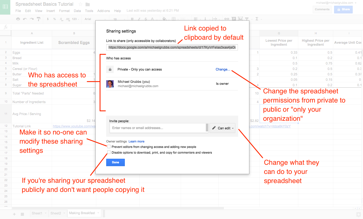 How To Share Google Spreadsheet Throughout Google Sheets 101 The 