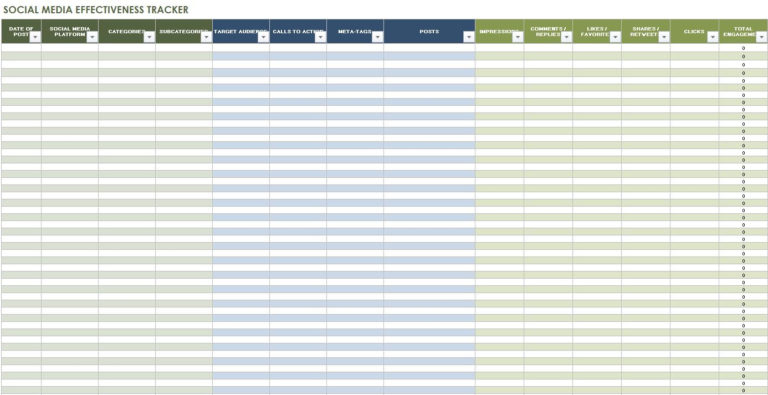 Influencer Marketing Spreadsheet pertaining to 12 Free Social Media ...
