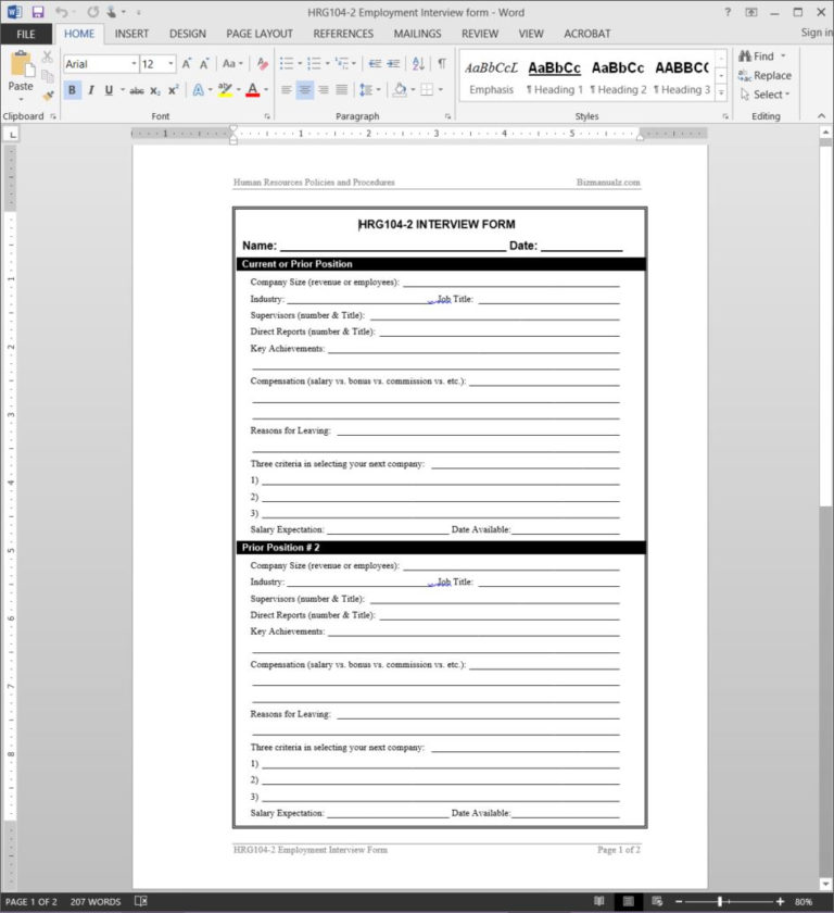 Interview Spreadsheet Template — db-excel.com