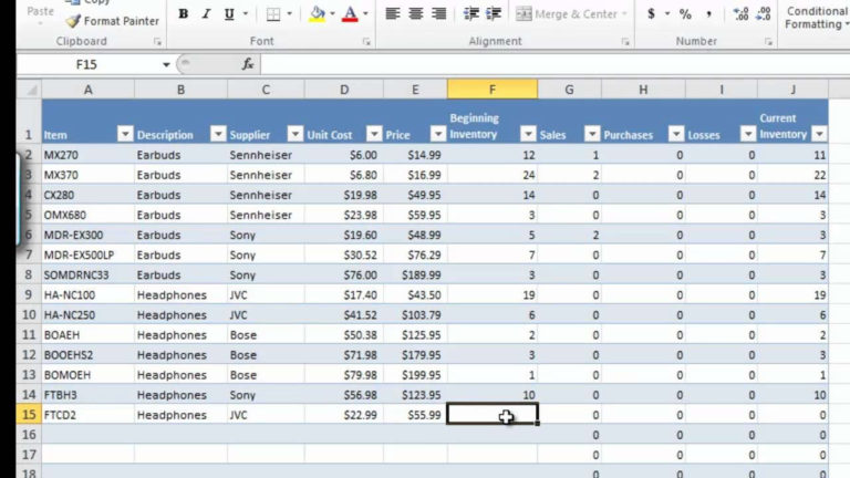 Inventory Control Spreadsheet Template within Excel Spreadsheet For Inventory Management Control ...