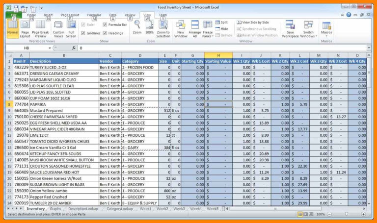 Inventory Layout Spreadsheet — db-excel.com